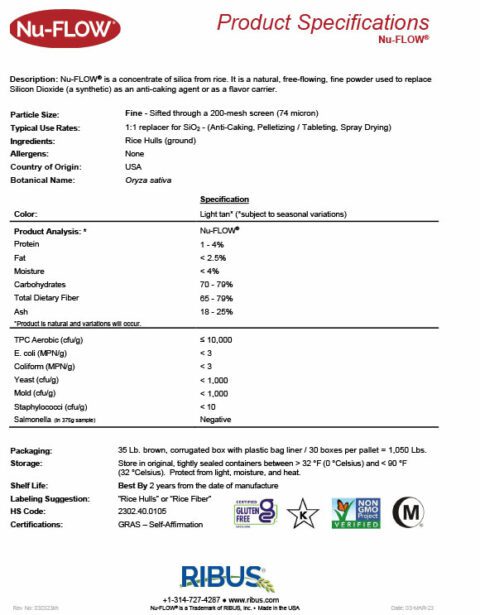Nu-FLOW - RIBUS | The Original Clean Label Ingredient Company